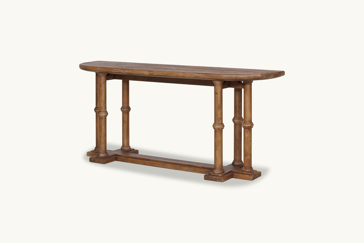 Pia Console Table – Rustic Reclaimed Solid Pine – Sixpenny