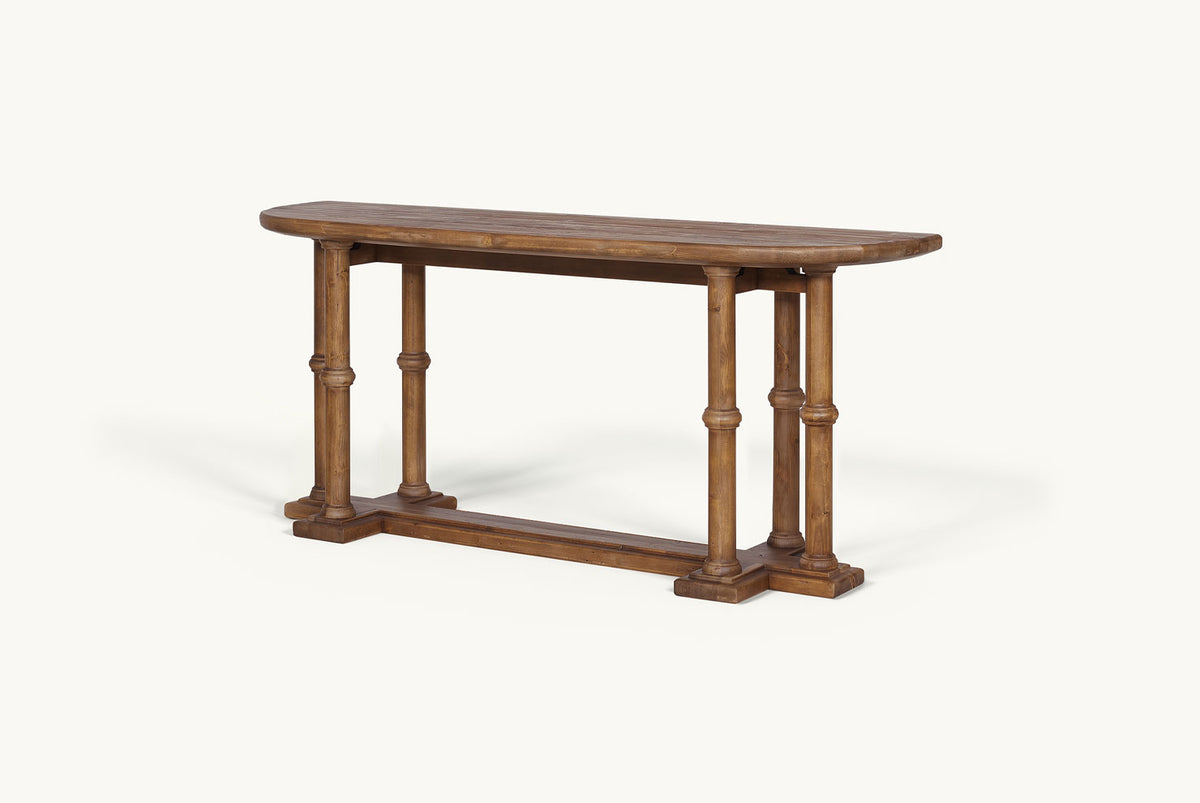 Pia Console Table – Rustic Reclaimed Solid Pine – Sixpenny